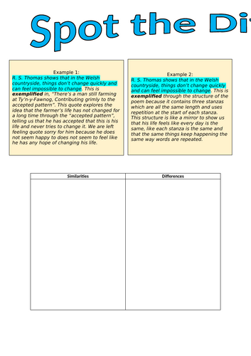 Scheme of Work - Identity Poetry analysis and comparison unit Year 8 9 ...