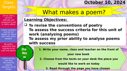 Scheme of Work - Identity Poetry analysis and comparison unit Year 8 9 ...