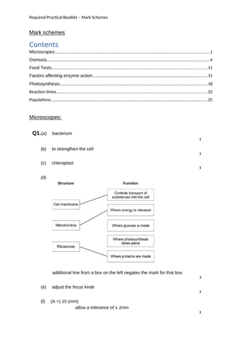 Biology Required Practical Revision Booklet AQA GCSE Foundation ...