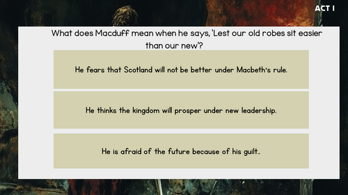 MacBeth Act ll- Test your Knowledge Quiz with Detailed Feedback ...