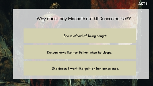 MacBeth Act ll- Test your Knowledge Quiz with Detailed Feedback ...