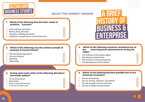 History of Business and Enterprise - FREE Multiple-Choice Quiz & Video ...