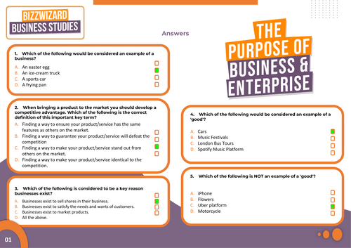 What is Business & Enterprise? - FREE Multiple-Choice Quiz & Youtube ...