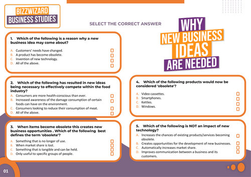 Why New Business Ideas Are Needed - FREE Multiple-Choice Quiz & Video ...