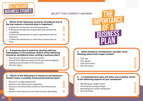 The Importance of a Business Plan - FREE Multiple-Choice Quiz & Video ...