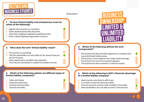Limited & Unlimited Liability - FREE Multiple-Choice Quiz & Youtube ...