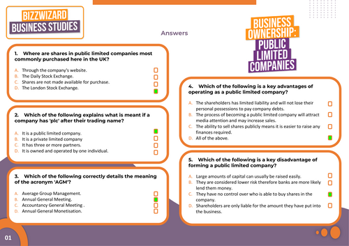 Public limited companies - FREE Multiple-Choice Quiz & Youtube Video ...