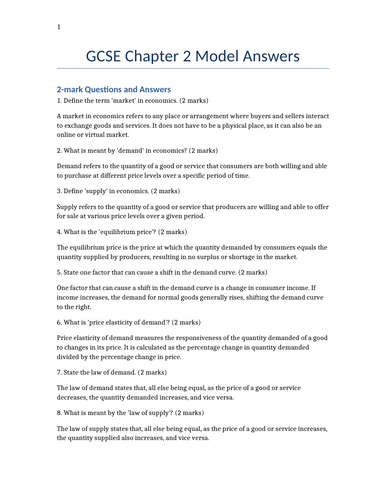 GCSE Economics - All Units (1-6) Student Work Packs + Answer booklets ...