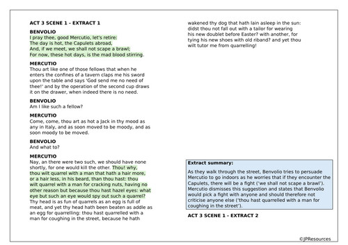 Romeo and Juliet Act 3 Scene 1 | Teaching Resources