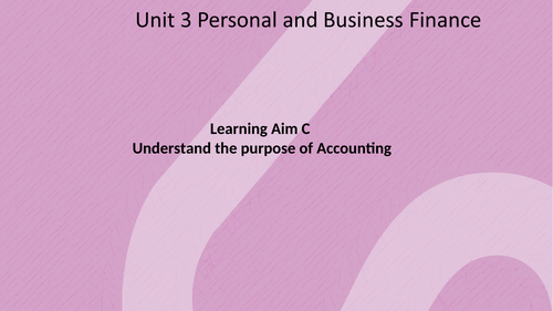 Unit 3: Personal and Business Finance Learning Aim C - BTEC Level 3 ...