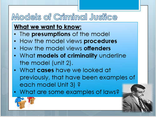 Criminology Unit 4: AC 1.3 Models of Criminal Justice | Teaching Resources