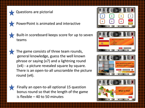 Halloween Team Building Quiz Animated and Interactive Free Taster KS3 ...