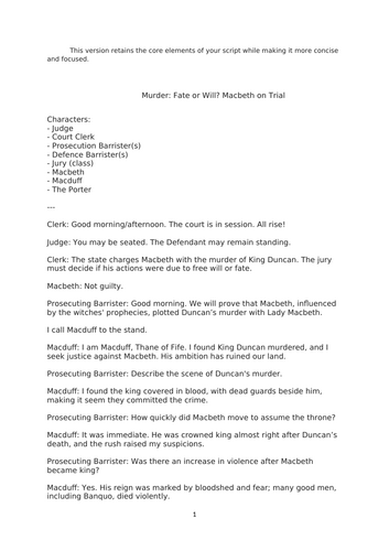 Macbeth Mock Trial | Teaching Resources Macbeth Mock Trial | Teaching Resources