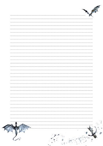 Myths and Legends Dragon writing paper (lined and blank) | Teaching ...