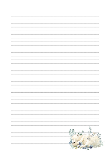 Non-chronological reports arctic animals lined and blank writing papers ...