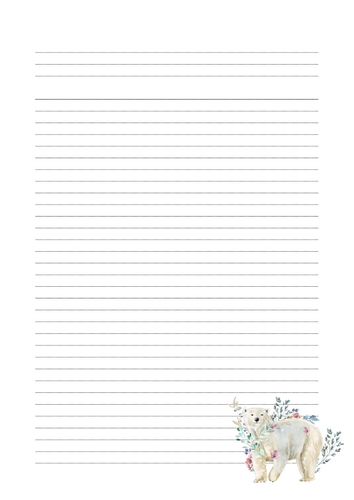 Non-chronological reports arctic animals lined and blank writing paper ...