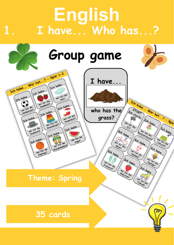 I Have, Who Has? Cardgame theme: Spring | Teaching Resources