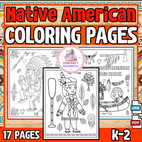 Native American Heritage Month coloring pages | Indian American ...