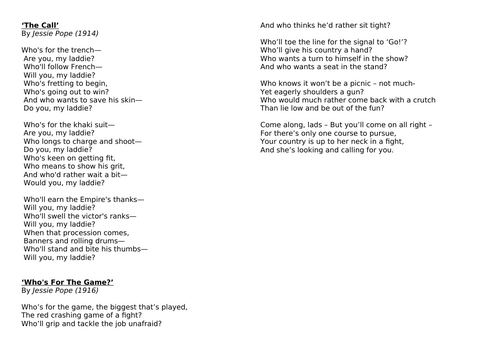 War Scheme - Poetry and non fiction tasks | Teaching Resources