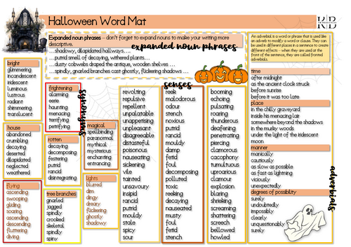 Halloween Word Mat | Teaching Resources