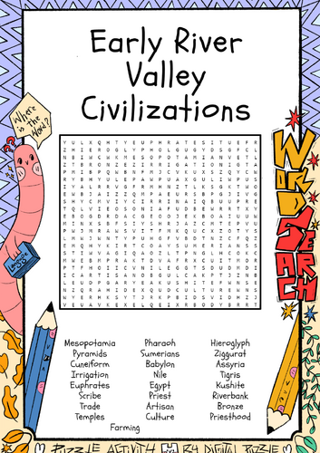 Early River Valley Civilizations word search puzzle Worksheet activity ...
