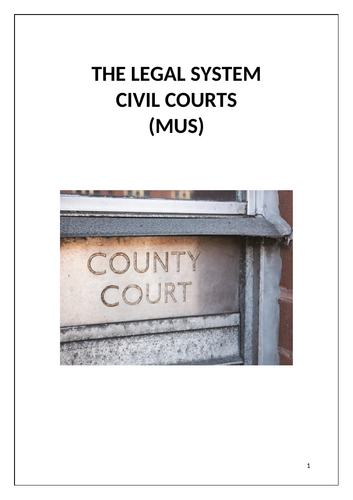 Civil Courts (Paper 1A, OCR H418) | Teaching Resources