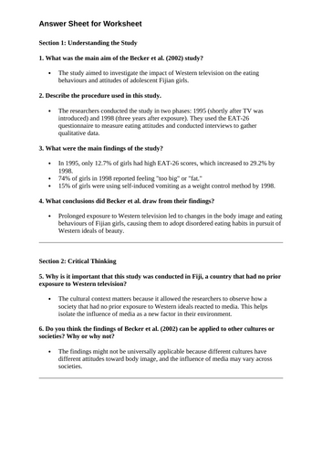 Becker et al. (2002) Eating Behaviours and Attitudes among Fijian Girls ...