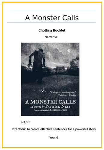 Chotting Booklet (Jane Considine Style) to go with the 'A Monster Calls ...