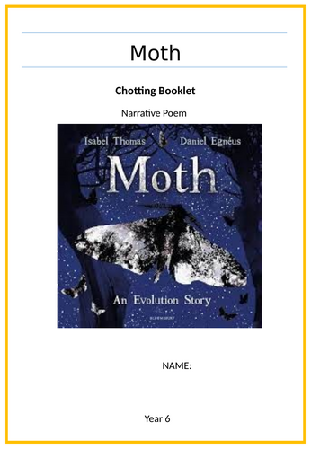 Chotting Booklet (Jane Considine Style) to go with the 'Moth' Unit ...