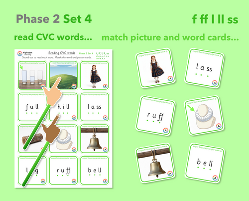 Phase 2 Phonics CVC Word & Picture Matching Cards | Teaching Resources