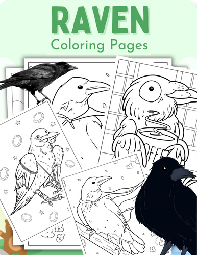 Printable Raven Coloring Pages – Mysterious and Majestic Designs for ...