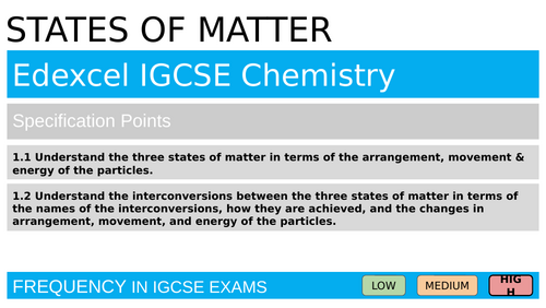 States of Matter - Lesson and Worksheet - Unit 1 - Edexcel IGCSE ...