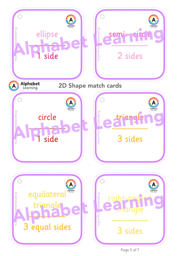 2D Shape Matching Set (Square cards) | Teaching Resources