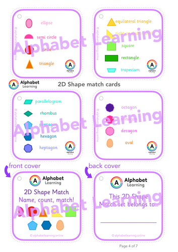 2D Shape Matching Set (Square cards) | Teaching Resources