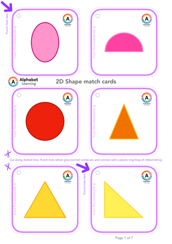2D Shape Matching Set (Square cards) | Teaching Resources