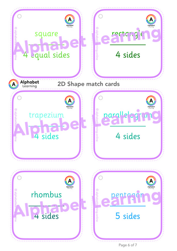 2D Shape Matching Set (Square cards) | Teaching Resources