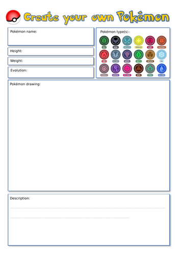Create your own Pokémon | Teaching Resources