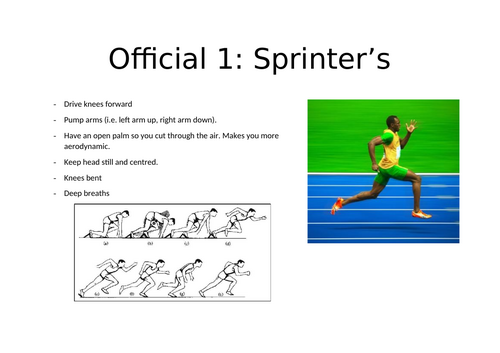 Athletics sprinting official circuit cards | Teaching Resources