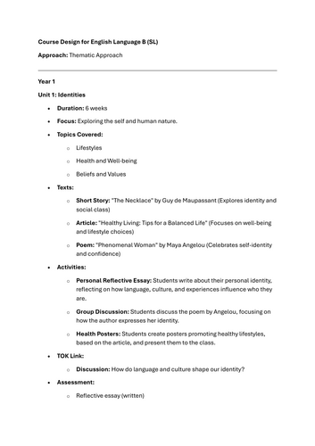 IBDP English Language B SL Unit Overview | Teaching Resources