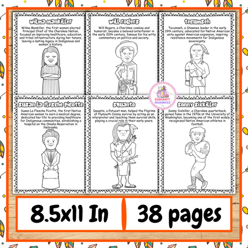 Native American Heritage Month coloring posters | famous leaders ...