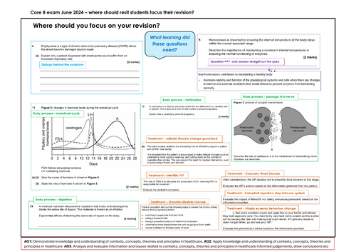 T-Level Health Core B anatomy & physiology revision activities | Teaching Resources