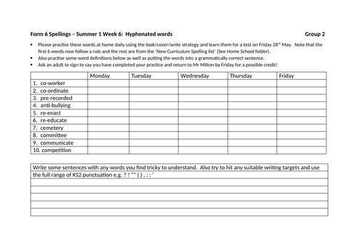Year 6 Weekly Spelling Lists: Fully Differentiated, Ready-to-Use for ...