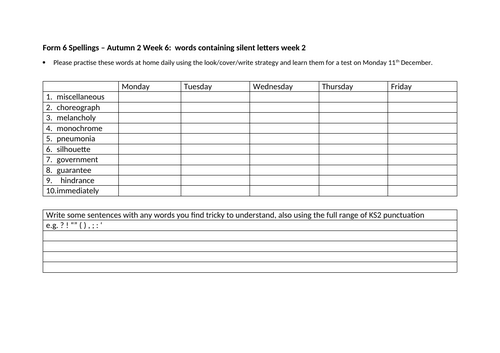 Year 6 Weekly Spelling Lists: Fully Differentiated, Ready-to-Use for ...