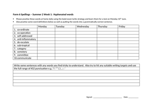 Year 6 Weekly Spelling Lists: Fully Differentiated, Ready-to-Use for ...