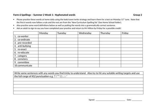 Year 6 Weekly Spelling Lists: Fully Differentiated, Ready-to-Use for ...