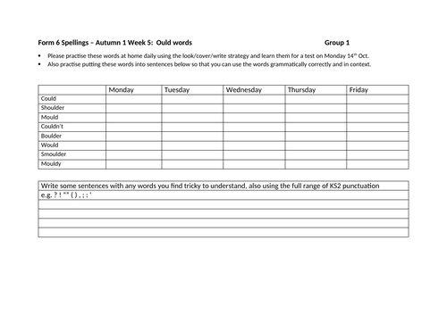 Year 6 Weekly Spelling Lists: Fully Differentiated, Ready-to-Use for ...