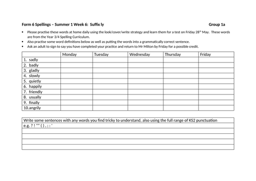 Year 6 Weekly Spelling Lists: Fully Differentiated, Ready-to-Use for ...