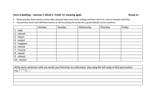 Year 6 Weekly Spelling Lists: Fully Differentiated, Ready-to-Use for ...