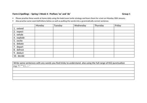 Year 6 Weekly Spelling Lists: Fully Differentiated, Ready-to-Use for ...