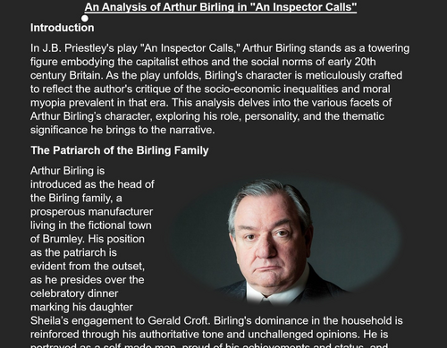 AQA English Literature GCSE - An Inspector Calls - An analysis of the ...